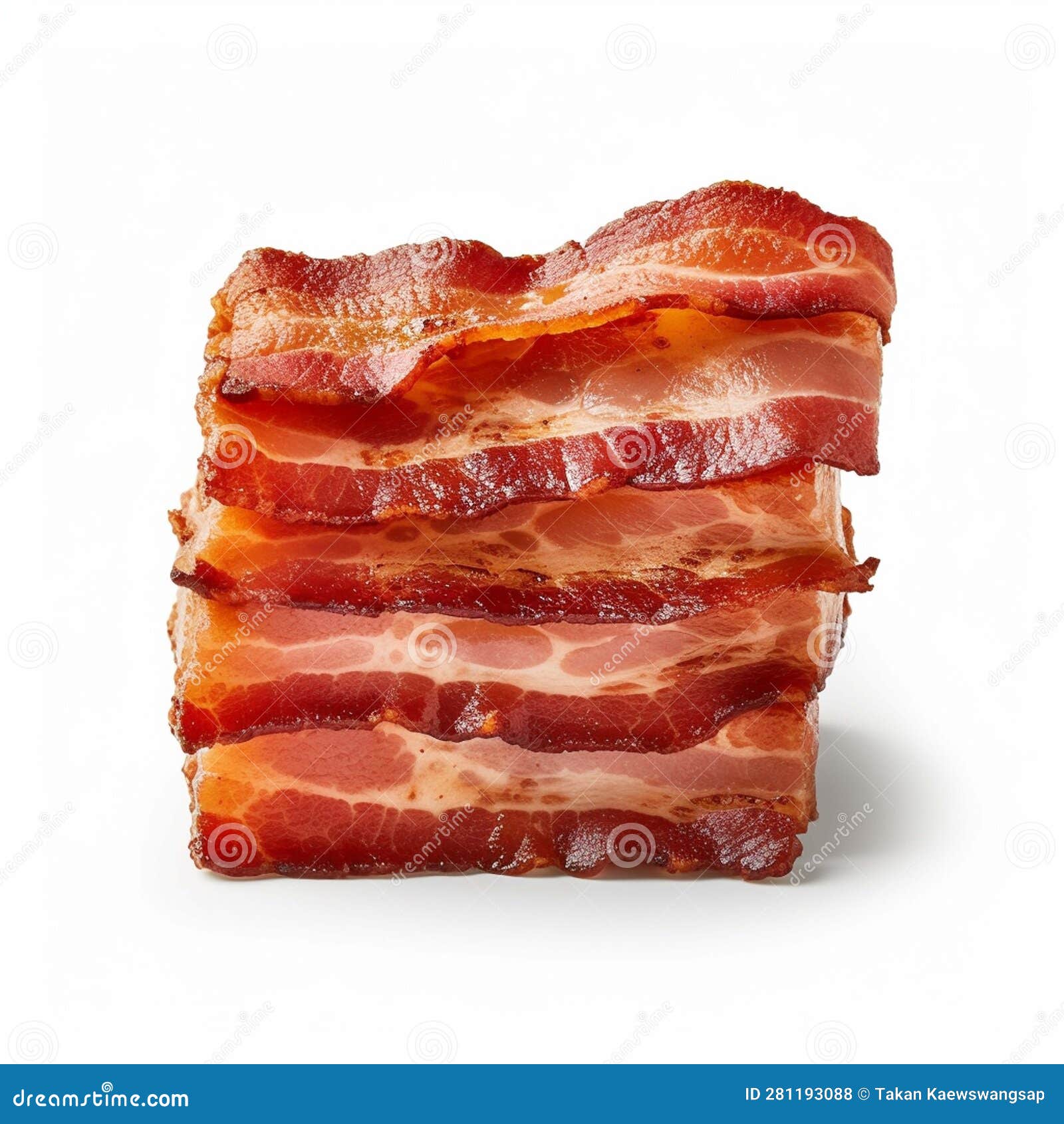 Bacon White Background - Generative Ai Illustration Stock Illustration ...