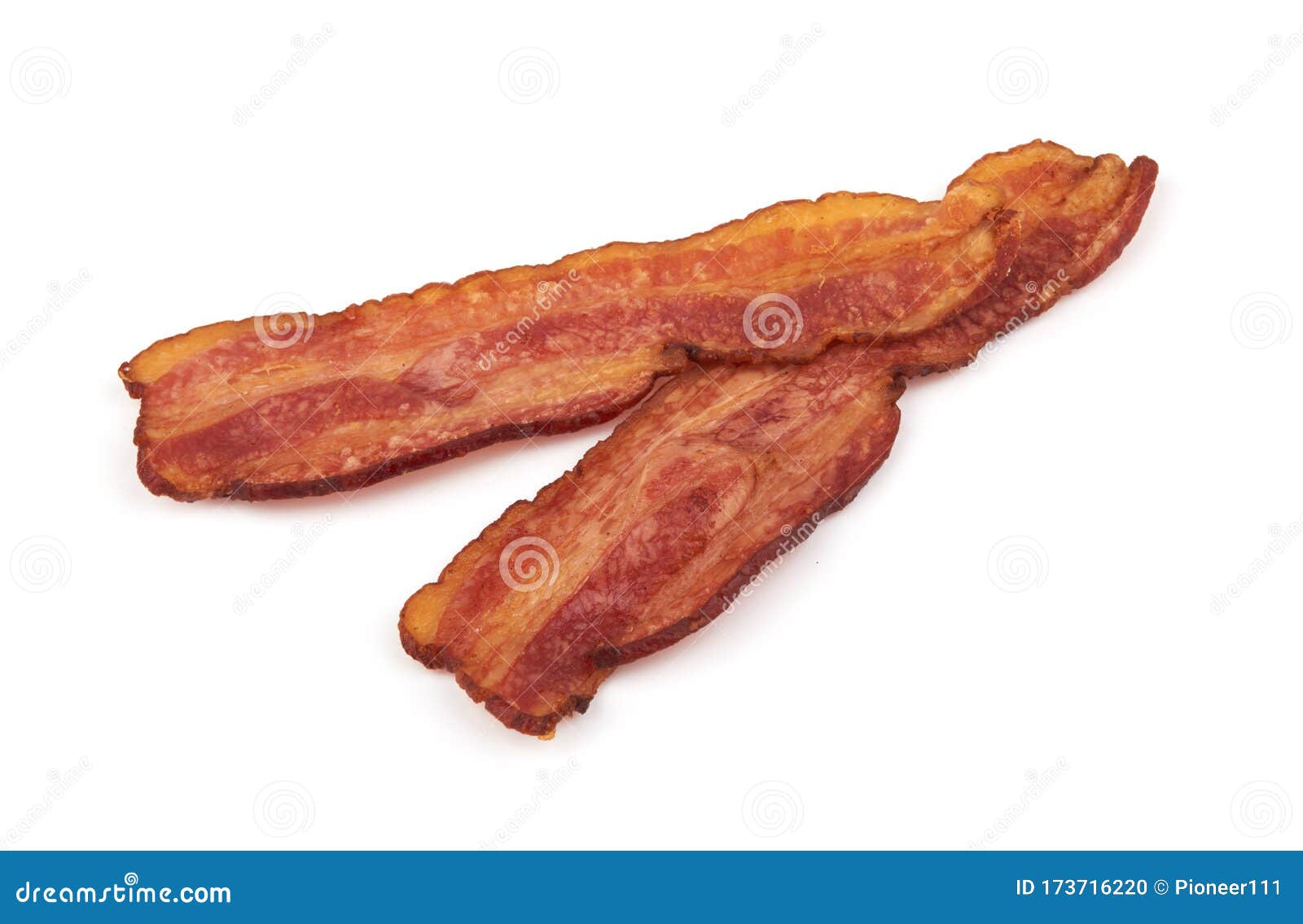 Bacon on white stock photo. Image of appetizing, sliced - 173716220