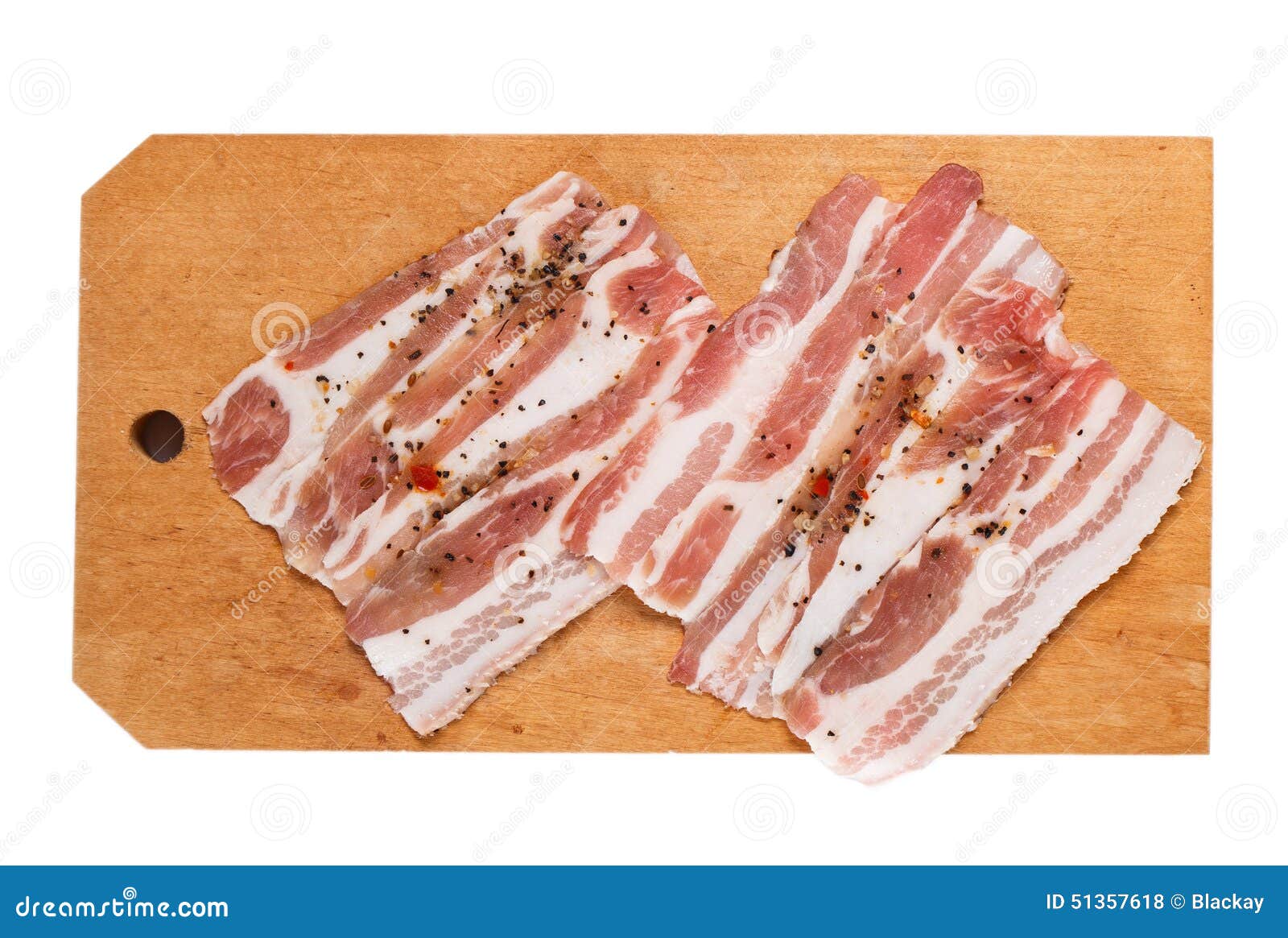 Bacon on wooden board stock photo. Image of smoked, prosciutto - 51357618