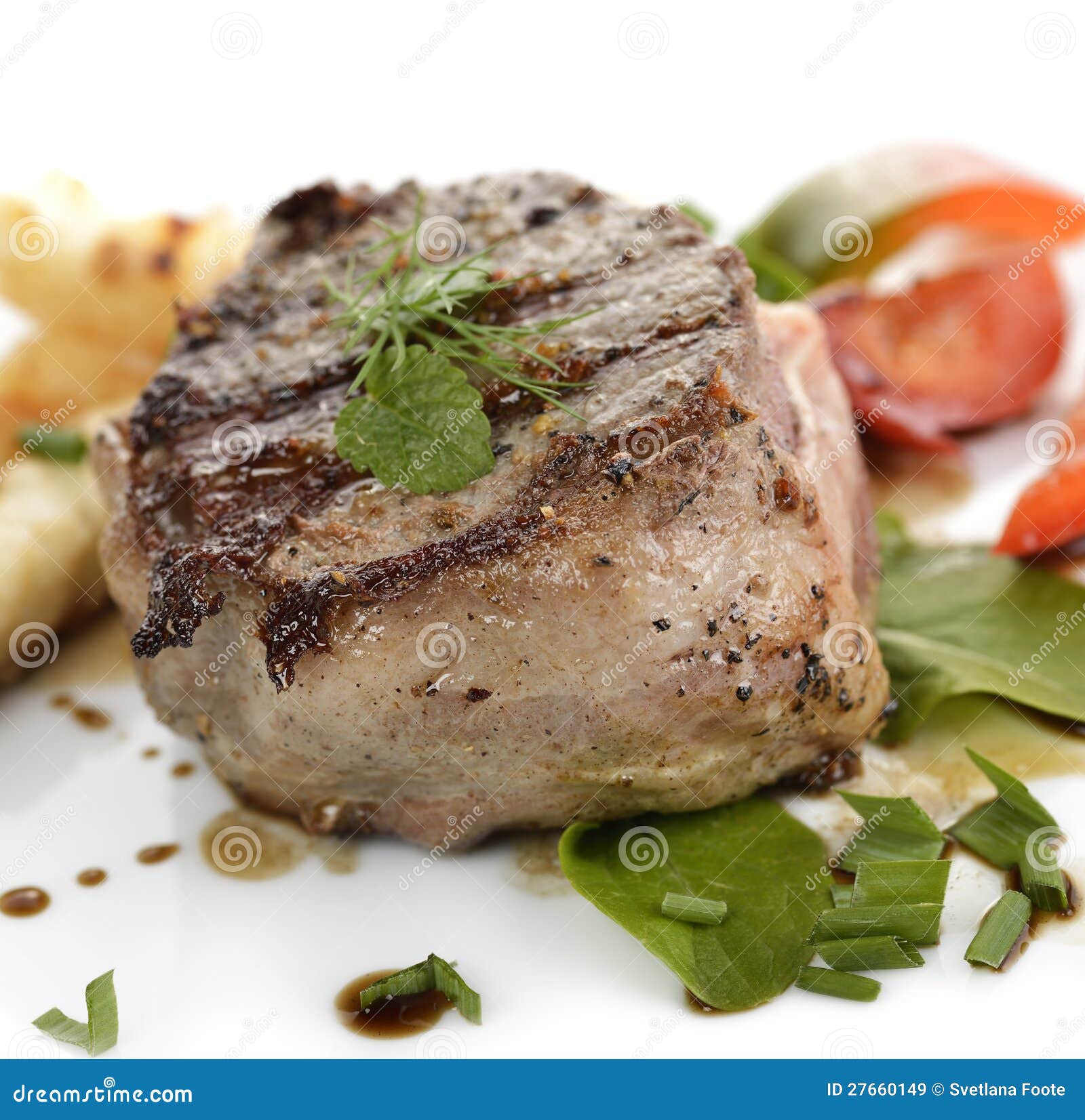 Bacon Wrapped Beef Fillet stock image. Image of onion - 27660149