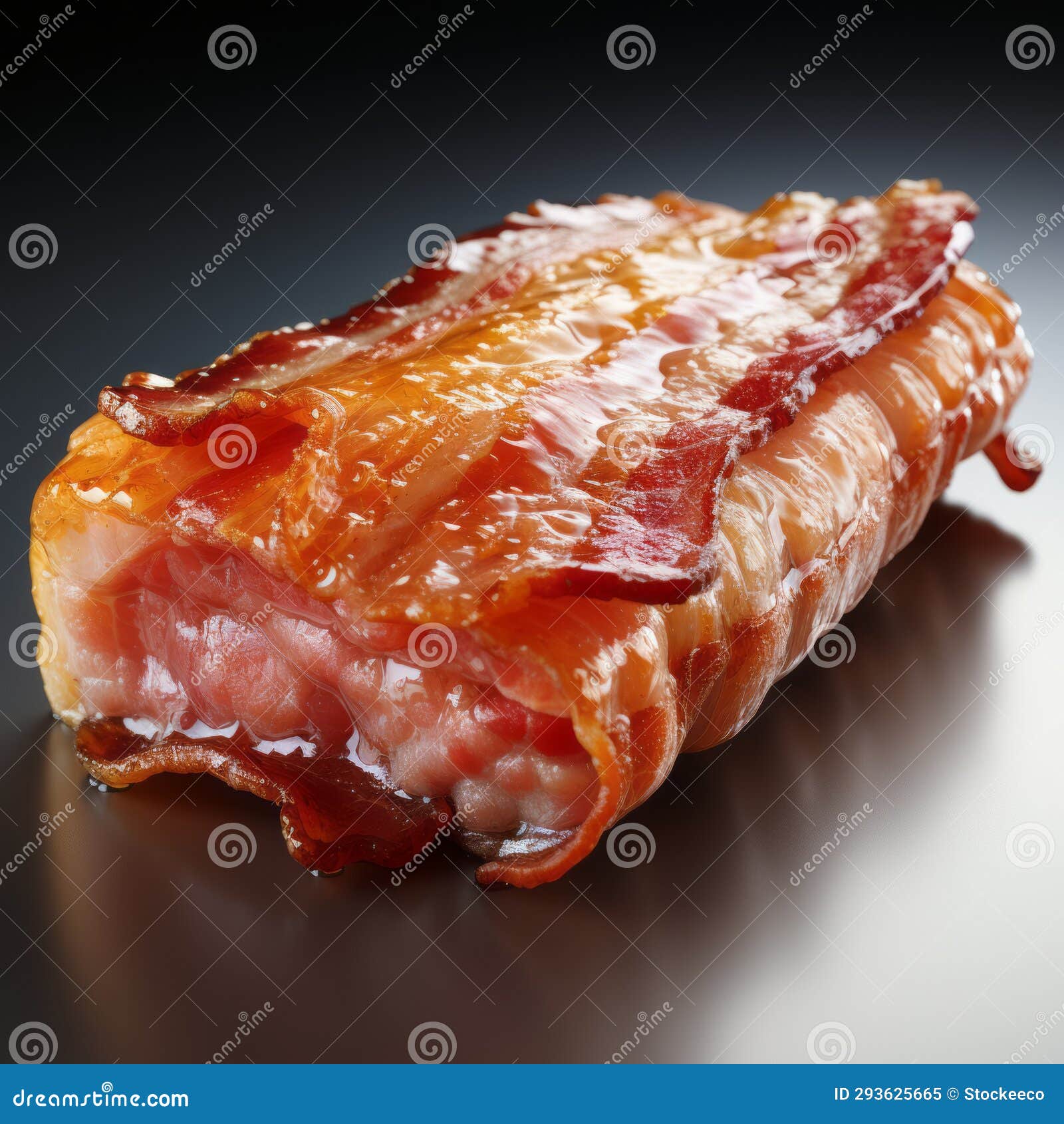 Photorealistic Bacon Photo with Isolated White Background Stock ...