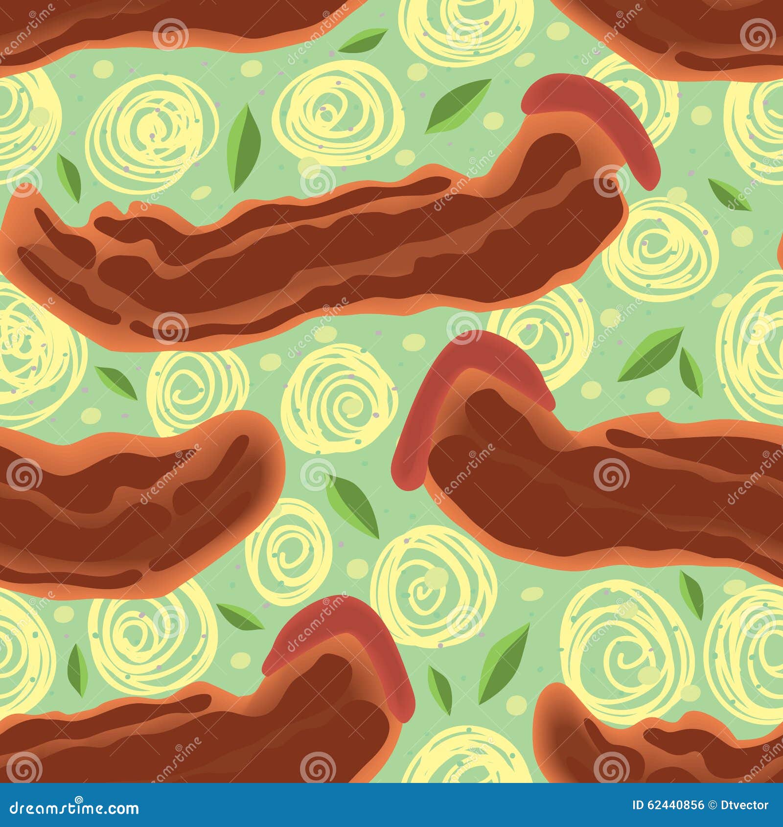 Bacon Yummy Oil Seamless Pattern Stock Vector - Illustration of ...