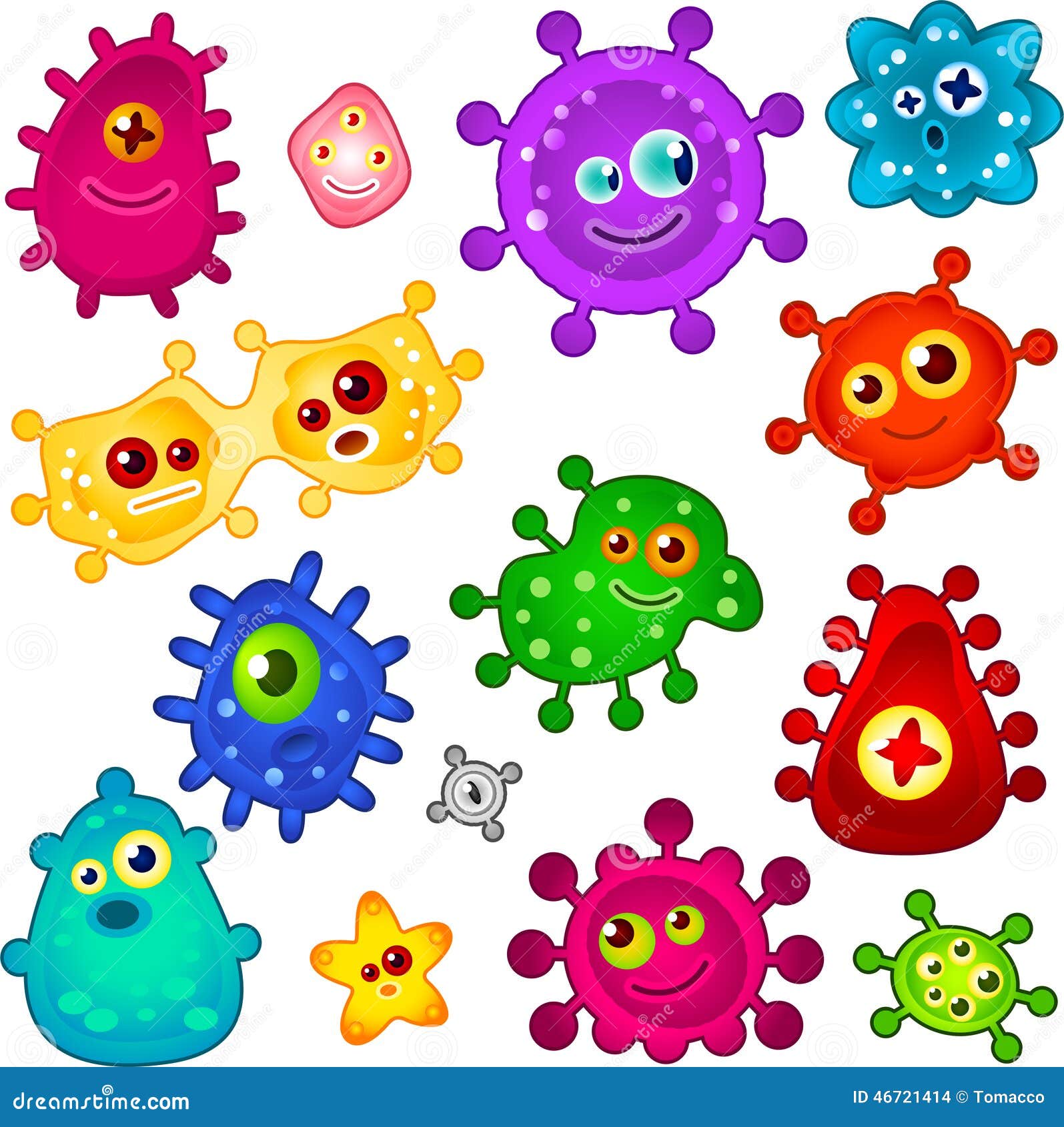 Bactérias E Germes Ajustados Ilustração Stock - Ilustração de medicina ...