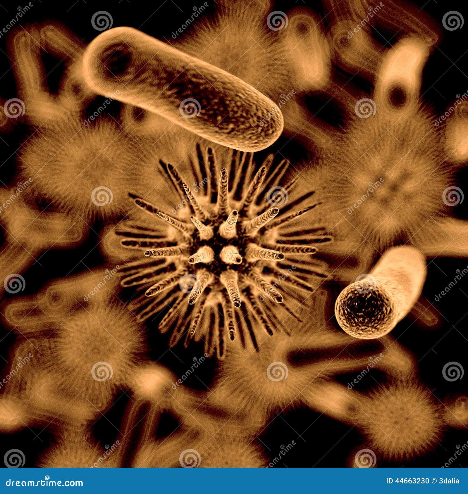 Bactéries du germe 3d illustration stock. Illustration du infection ...
