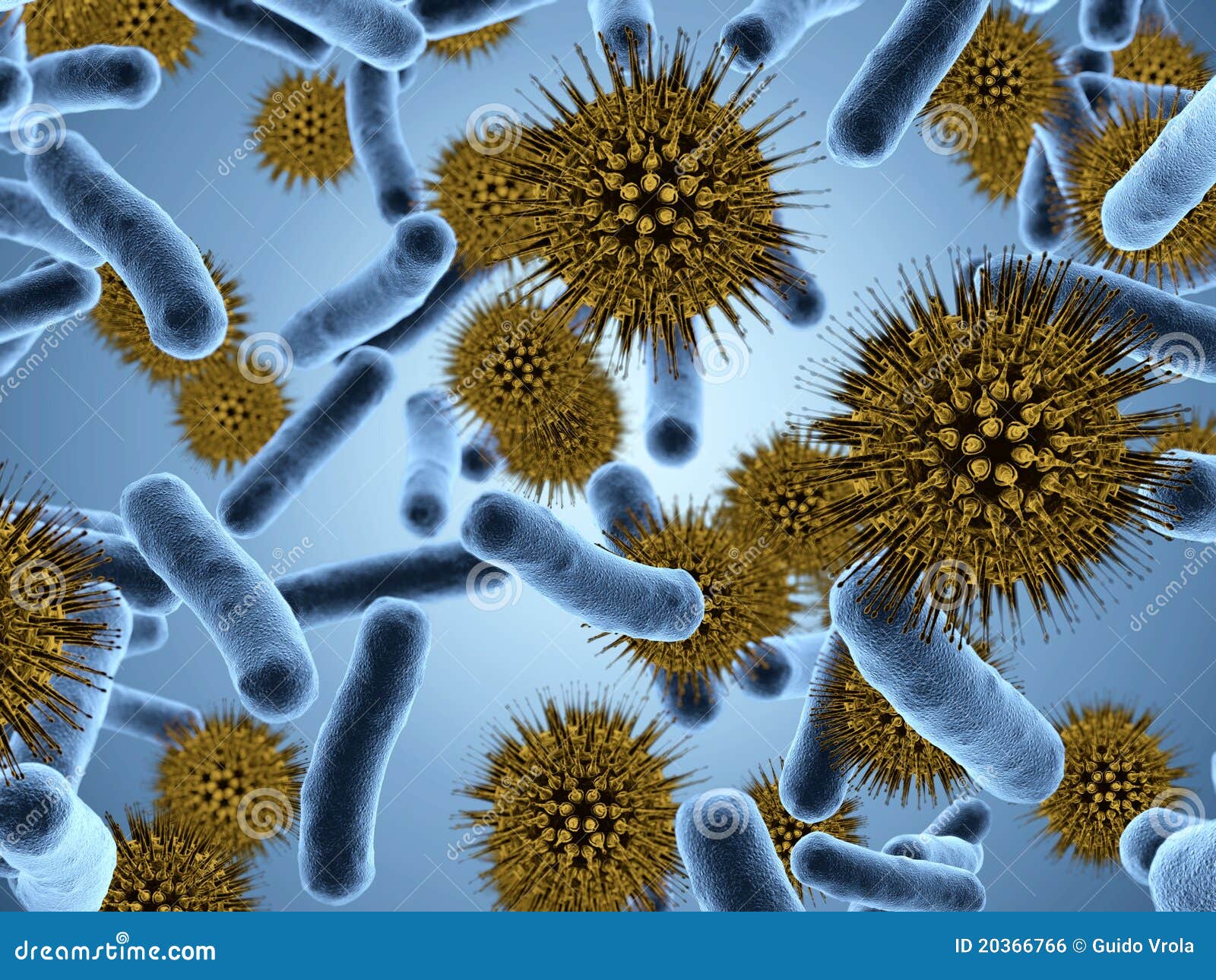 Bactéries Vues Sous Un Microscope De Balayage Illustration Stock ...