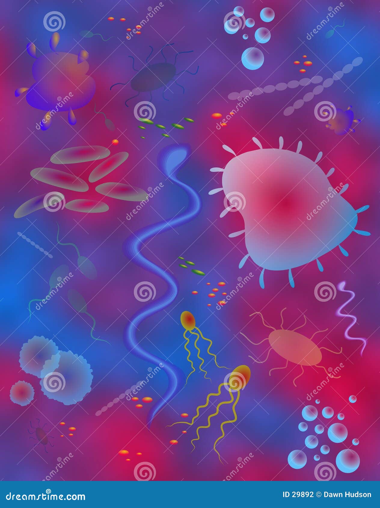 Bacteria Swimming In Medium Bacterium Concept Pili Flagella Superbug ...