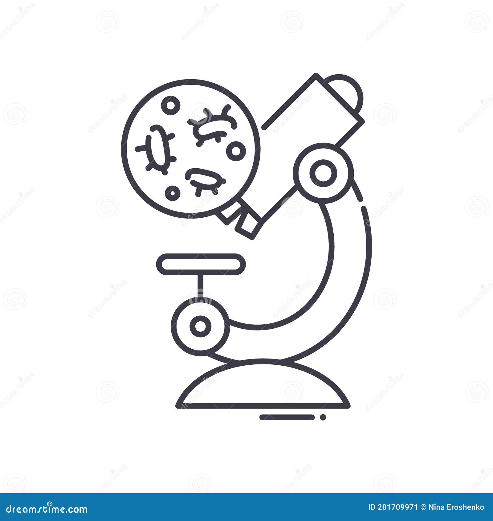 Bacteria Analysis Icon, Linear Isolated Illustration, Thin Line Vector ...