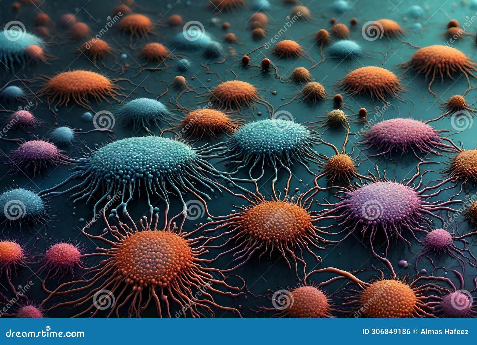 Bacteria Art: Close Microscopic View of Nano Technology Abstract ...