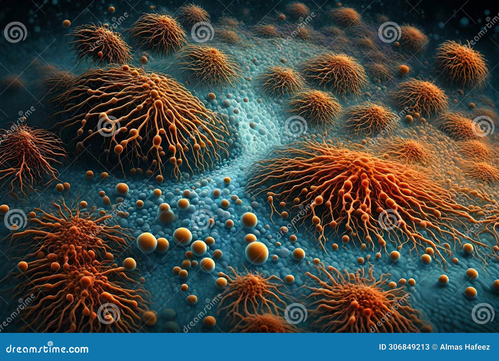 Bacteria Art: Close Microscopic View of Nano Technology Abstract ...