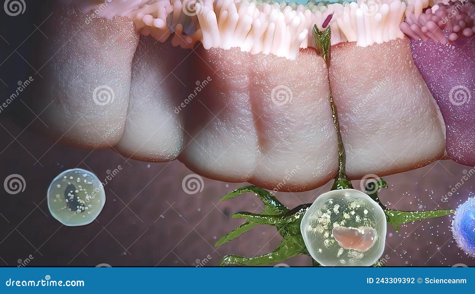 Bacteria Attack the Digestive System and Disappear Stock Illustration ...