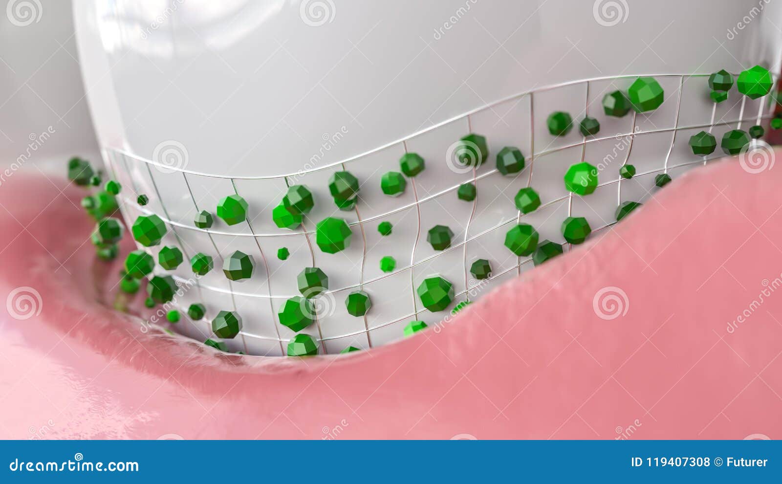 Bacteria Attack Tooth - 3D Rendering Stock Illustration - Illustration ...