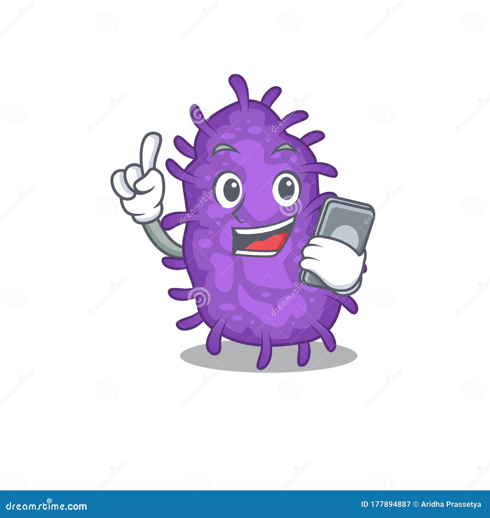 Bacteria Bacilli Cartoon Character Speaking on Phone Stock Vector ...