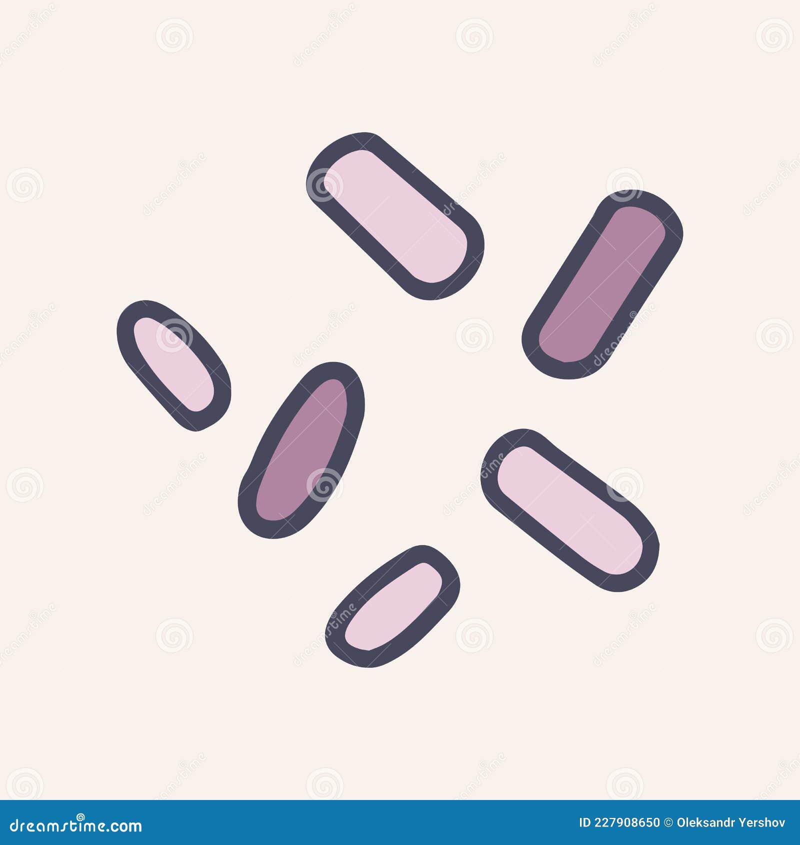 Bacteria Bacillus Color Vector Doodle Icon Stock Vector - Illustration ...