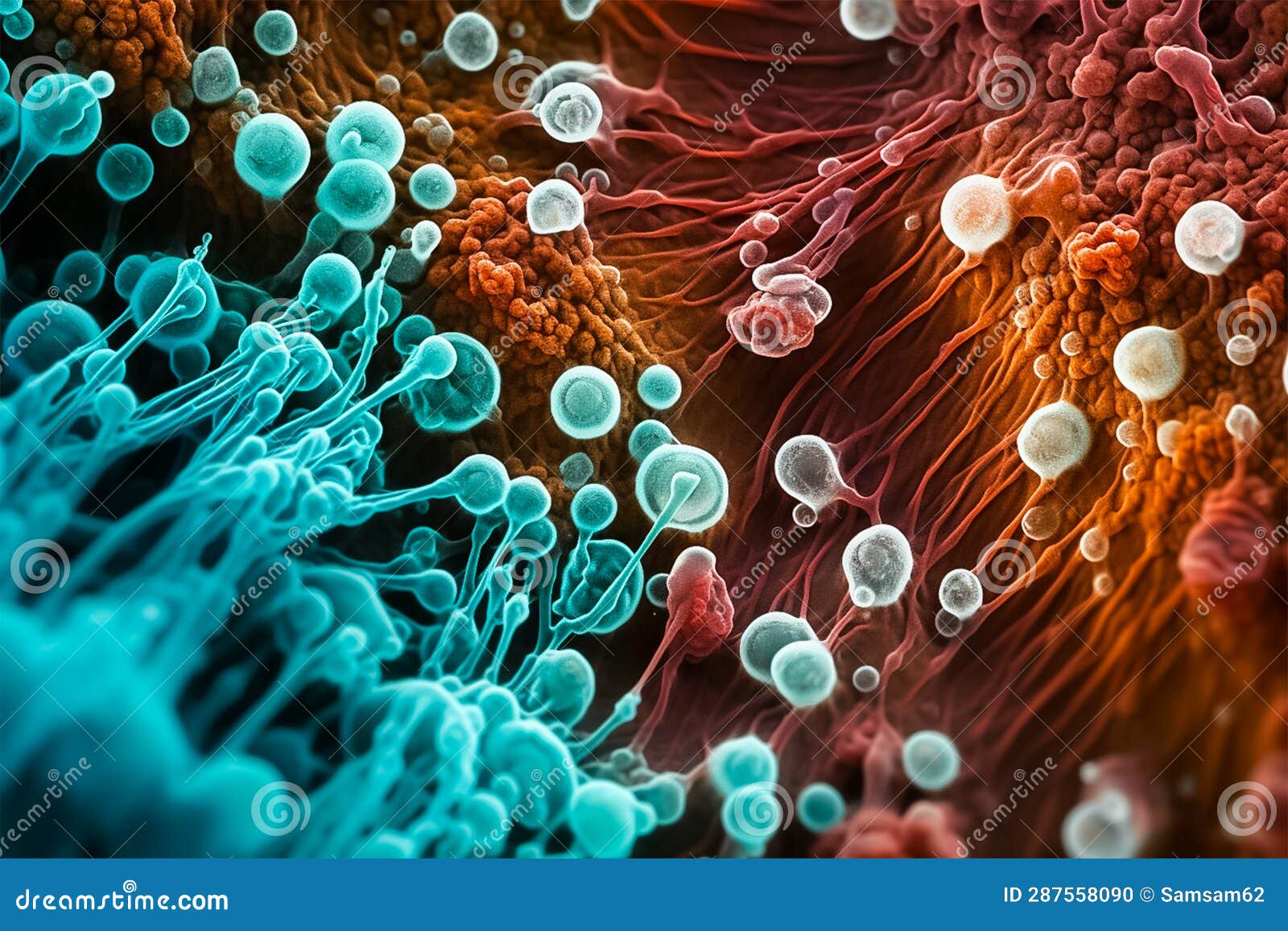 Bacteria Background, Types of Microorganisms Under Microscopic ...