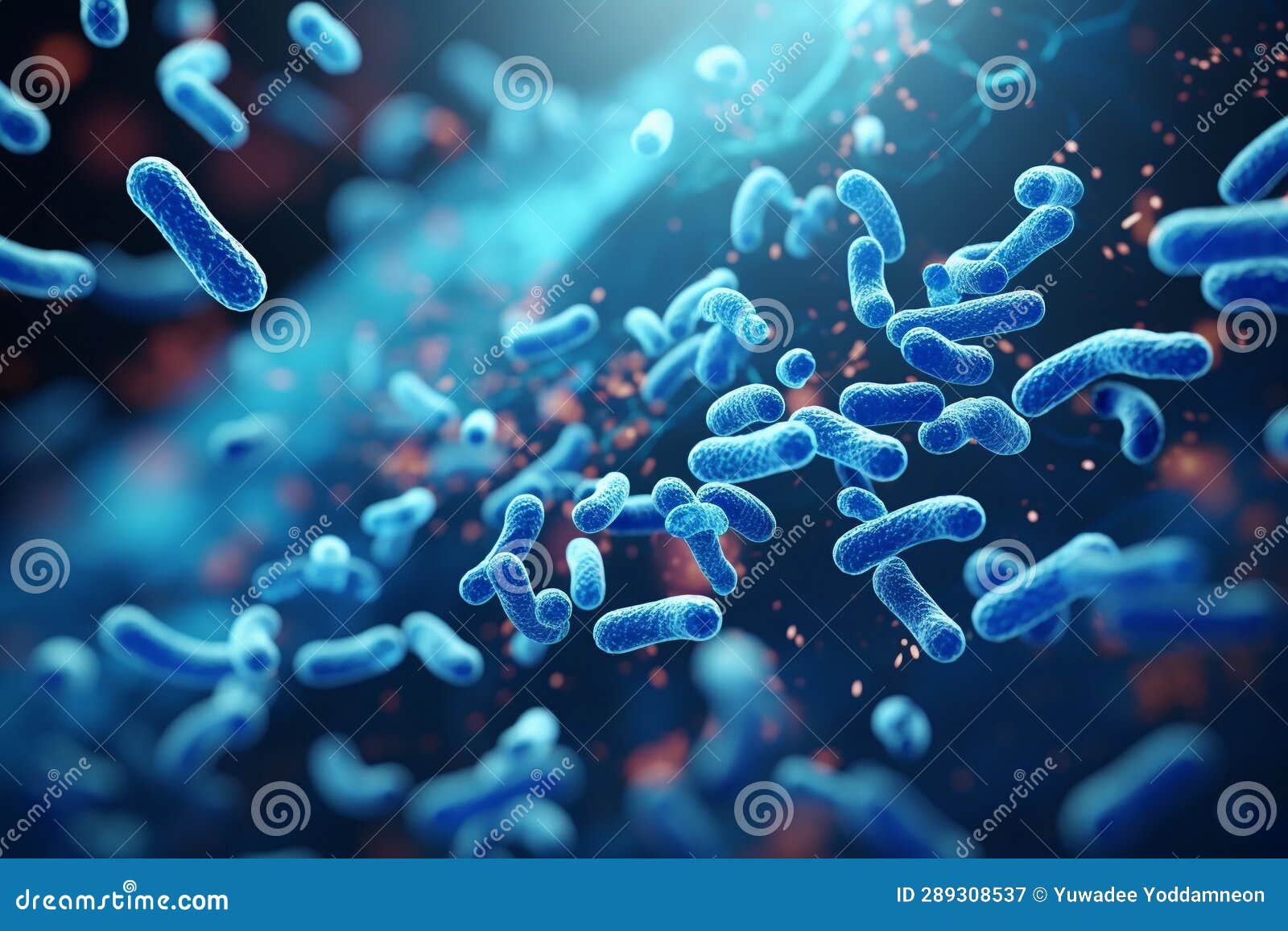 Bacteria Bacterium Blue Color Stock Illustration - Illustration of ...