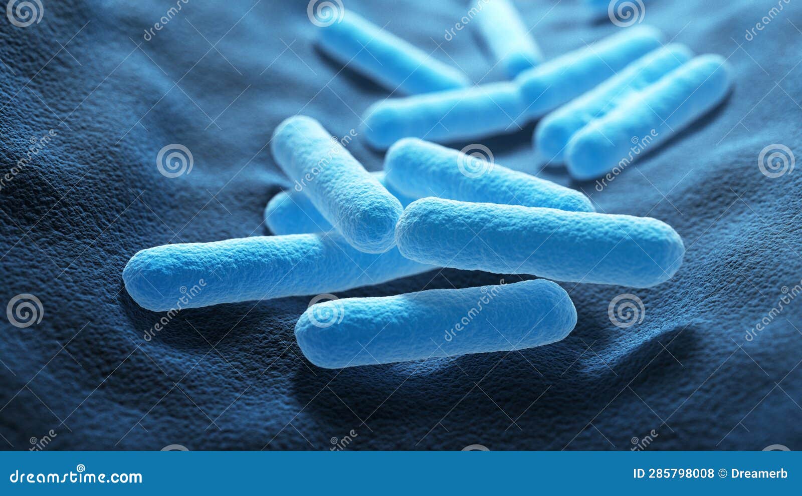 Bacteria. Bacterium. Blue Color. Prokaryotic Microorganisms Stock ...