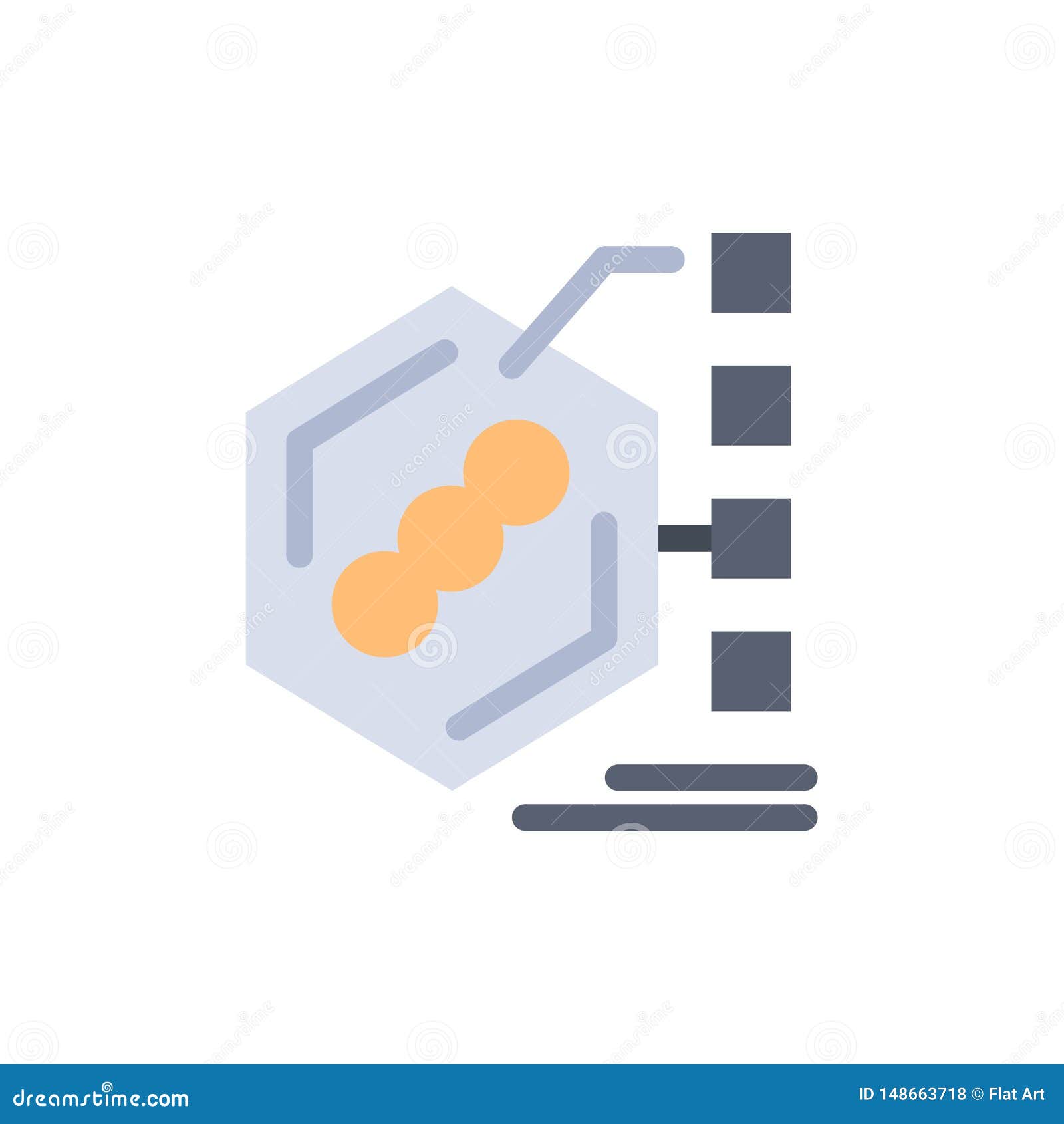 Bacteria, Biochemical, Examination, Form, Life Flat Color Icon. Vector ...