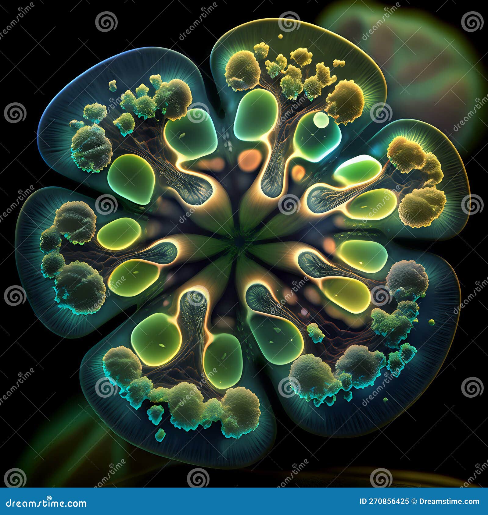 Bacteria on Black Background Stock Illustration - Illustration of black ...