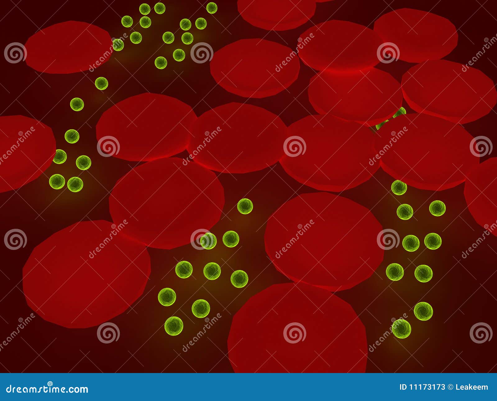 Bacteria in blood stock illustration. Illustration of science - 11173173