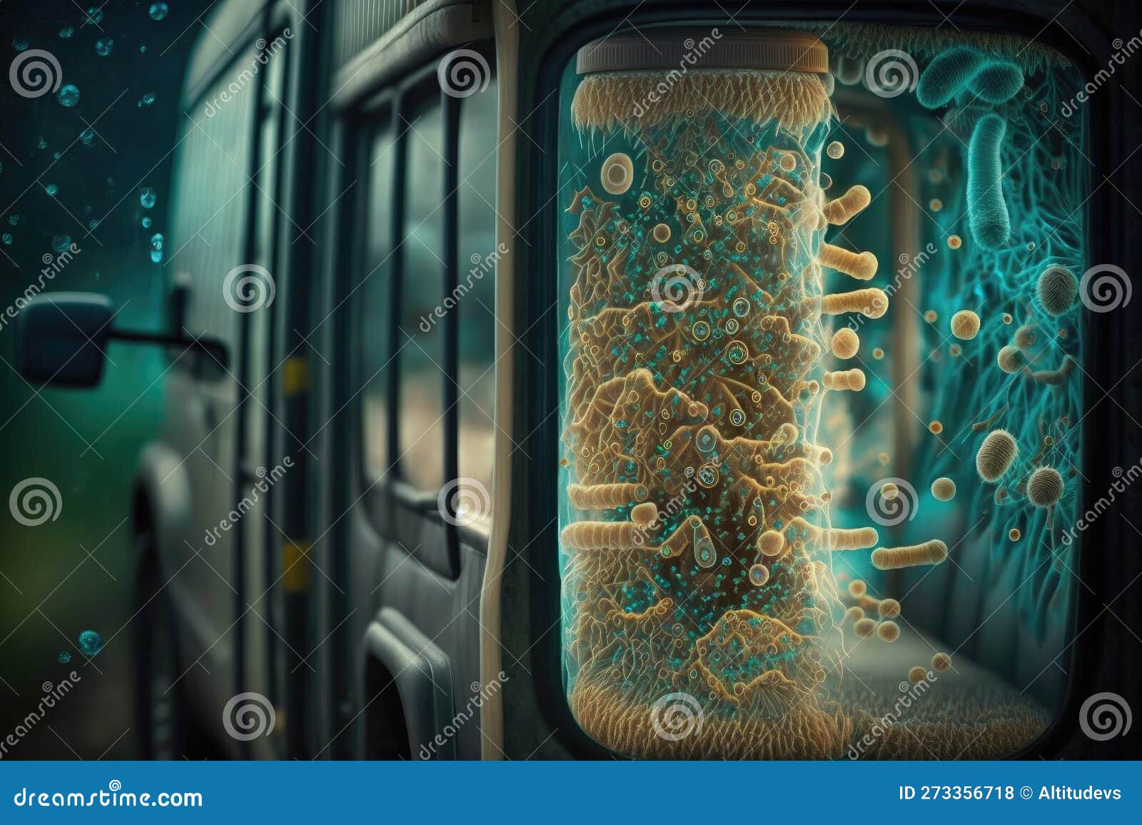 The Bacteria in the Cabin of a Bus, Visible Under the Microscope Stock ...