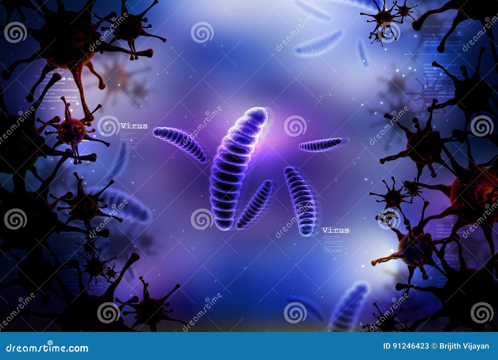 Bacteria cell stock illustration. Illustration of background - 91246423
