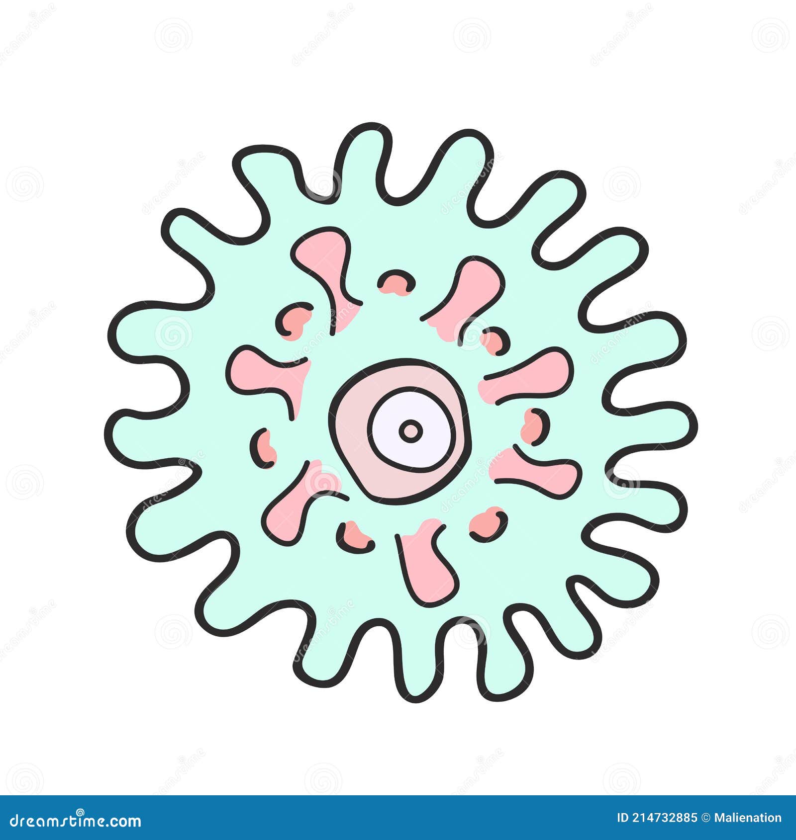 Virus And Infected Lungs Thin Line Icon, Coronavirus Concept, Pneumonia ...
