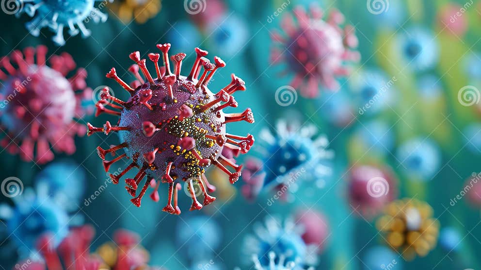 Bacteria and Cells of an Biological Organism Under Microscope in the ...