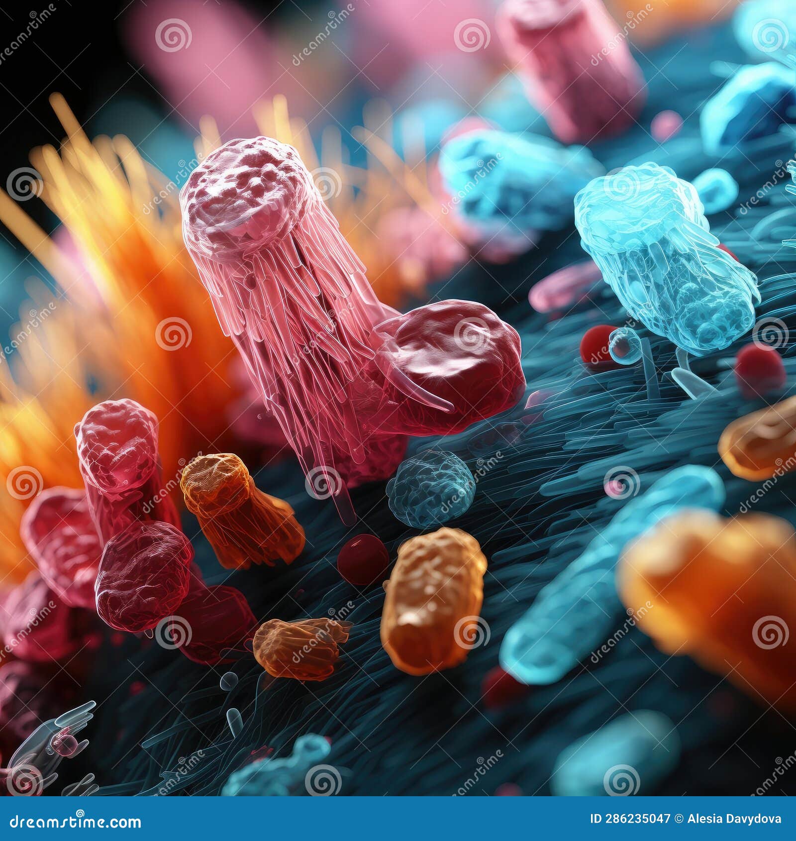 Bacteria Cells Close-up Under a Microscope. Enlarged Bacterial Rods ...