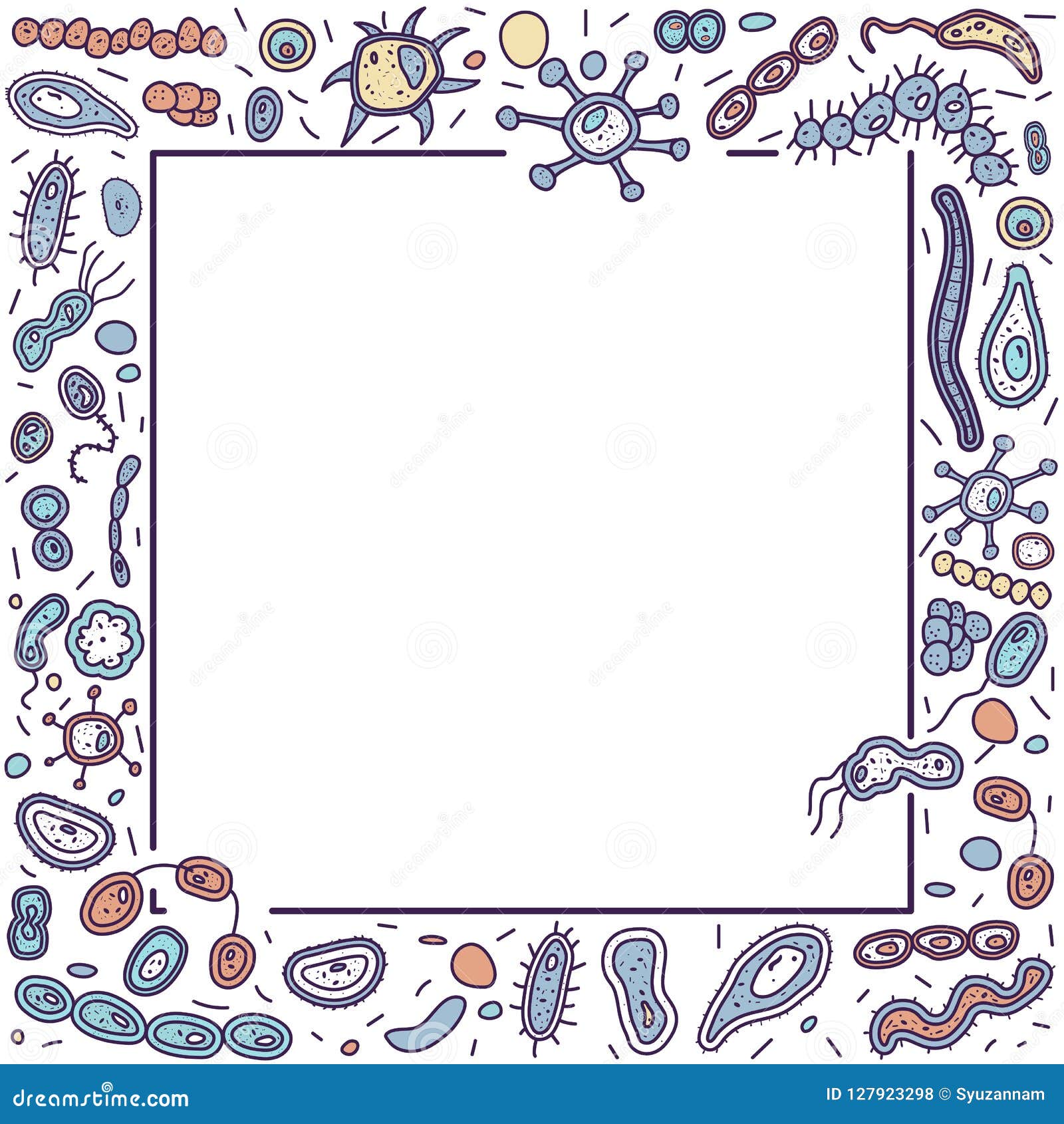 Bacteria Cells Set Composition. Vector Illustration. Stock Vector ...