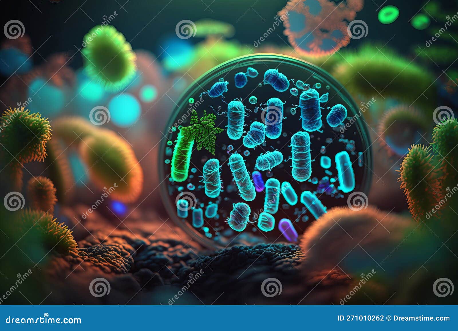 Bacteria Cells Under Microscope Background, Bacteria Disease Epidemic ...