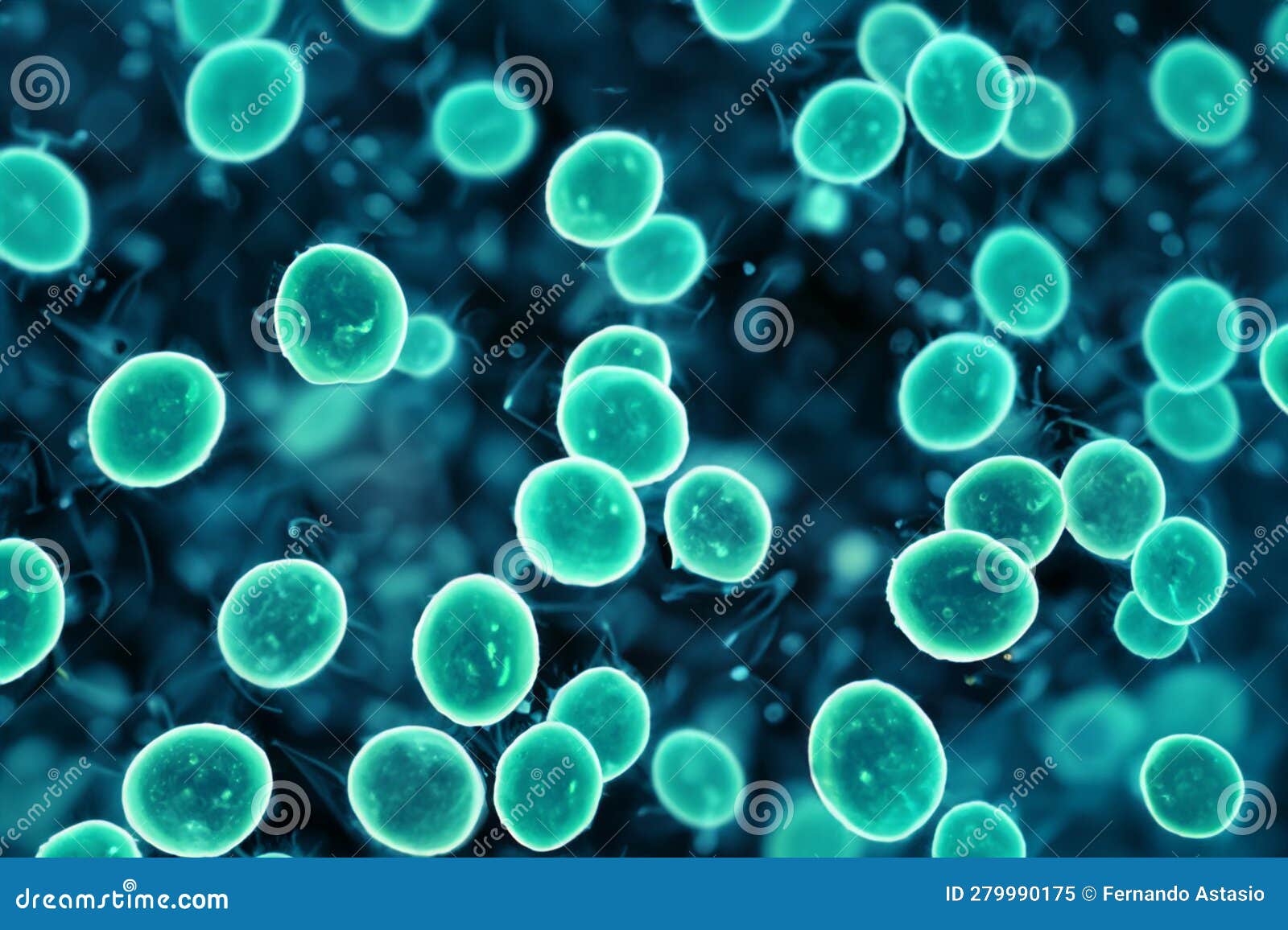 Bacteria. Close Up of 3d Microscopic Bacteria. Bacteria Colony ...