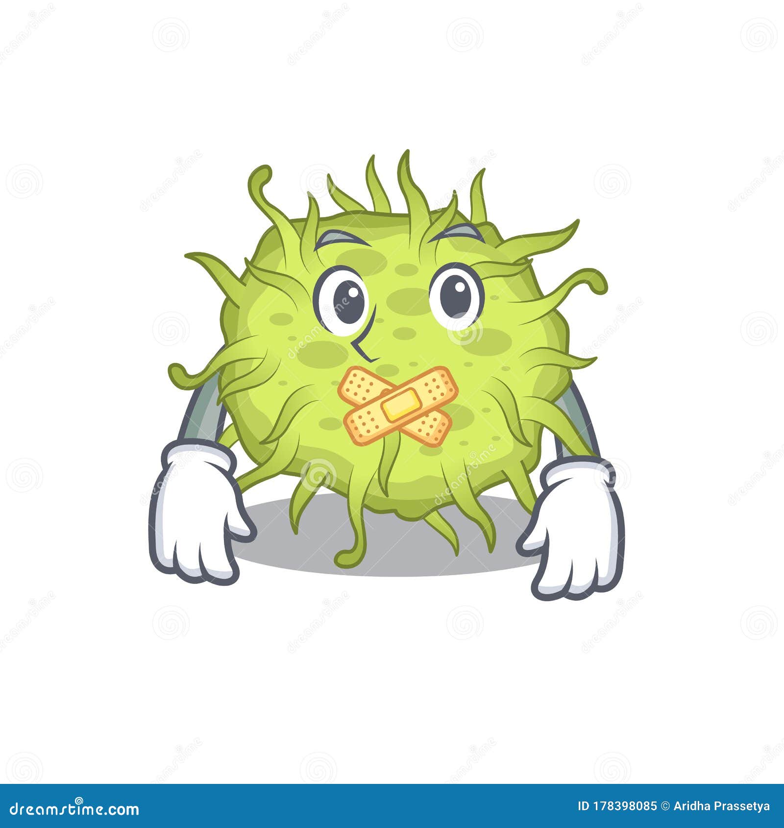 Bacteria Coccus Cartoon Character Style With Mysterious Silent Gesture ...