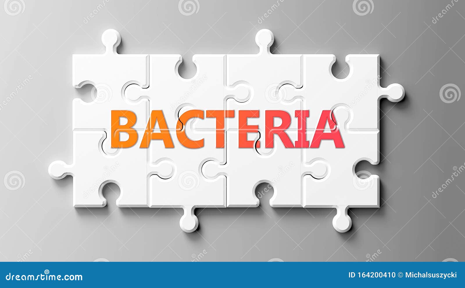 Bacteria Complex Like a Puzzle - Pictured As Word Bacteria on a Puzzle ...