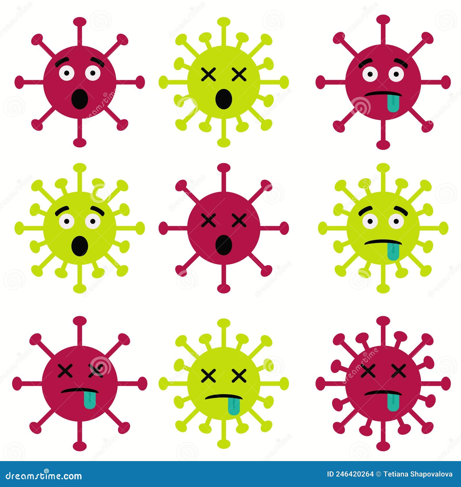 Colored Germs Icon. Leafy Parasites. Pathogenic Microorganism. Medicine ...