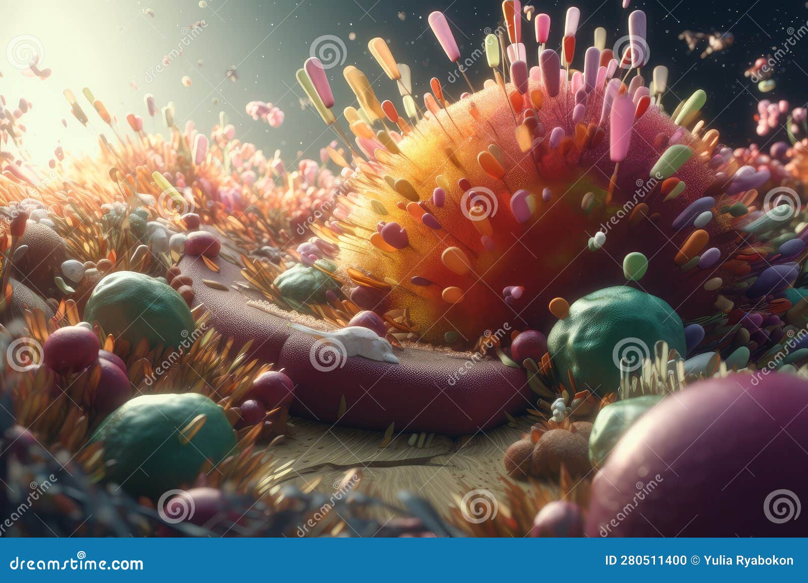 Bacteria 3d. Generate Ai stock illustration. Illustration of germ ...