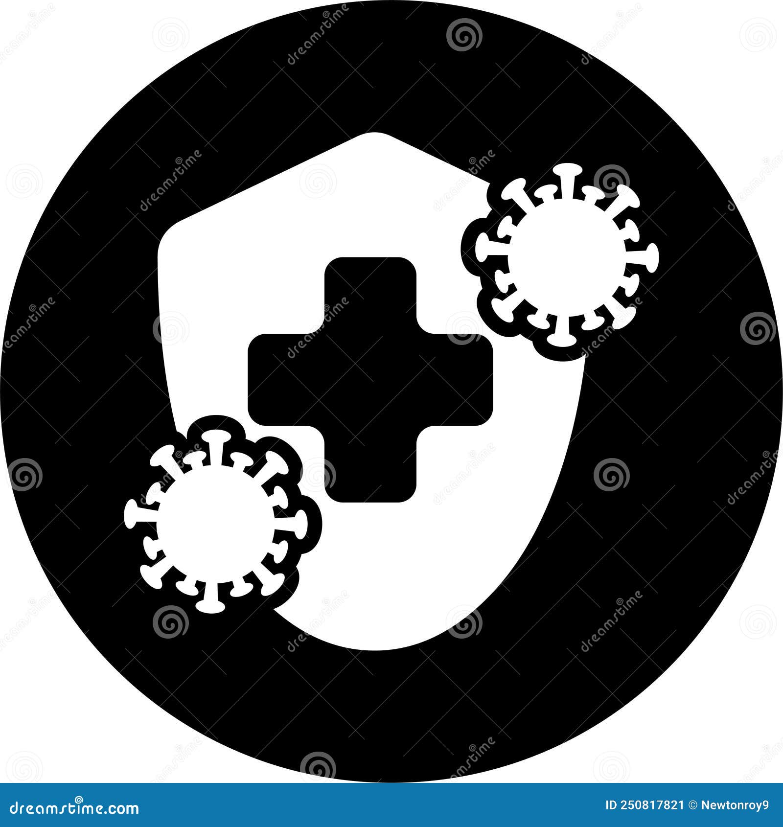 Bacteria, Disease, Protect, Shield, Coronavirus Icon. Rounded Vector ...