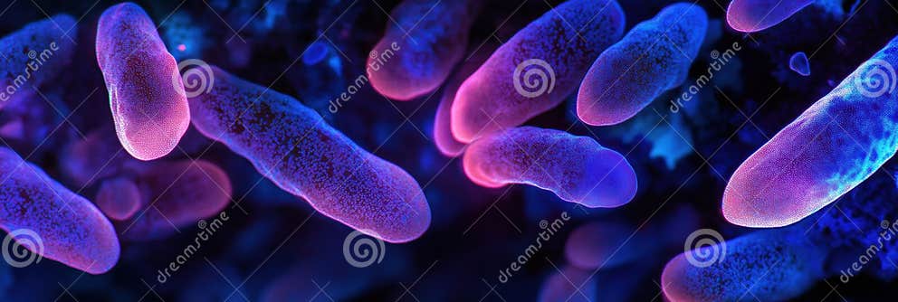 Glowing Bacteria Illuminated by Ultraviolet Light in a Dark Environment ...