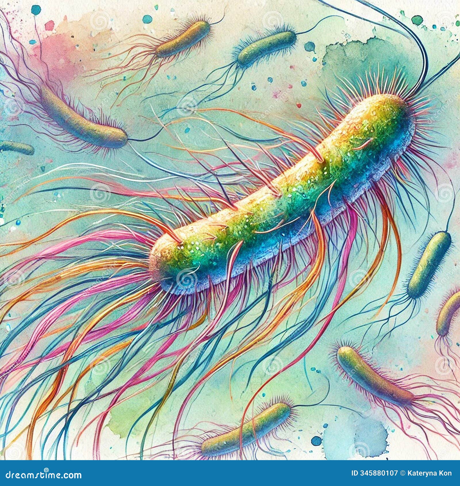 Bacteria with Flagella Under Microscope, Generative Ai Illustration ...