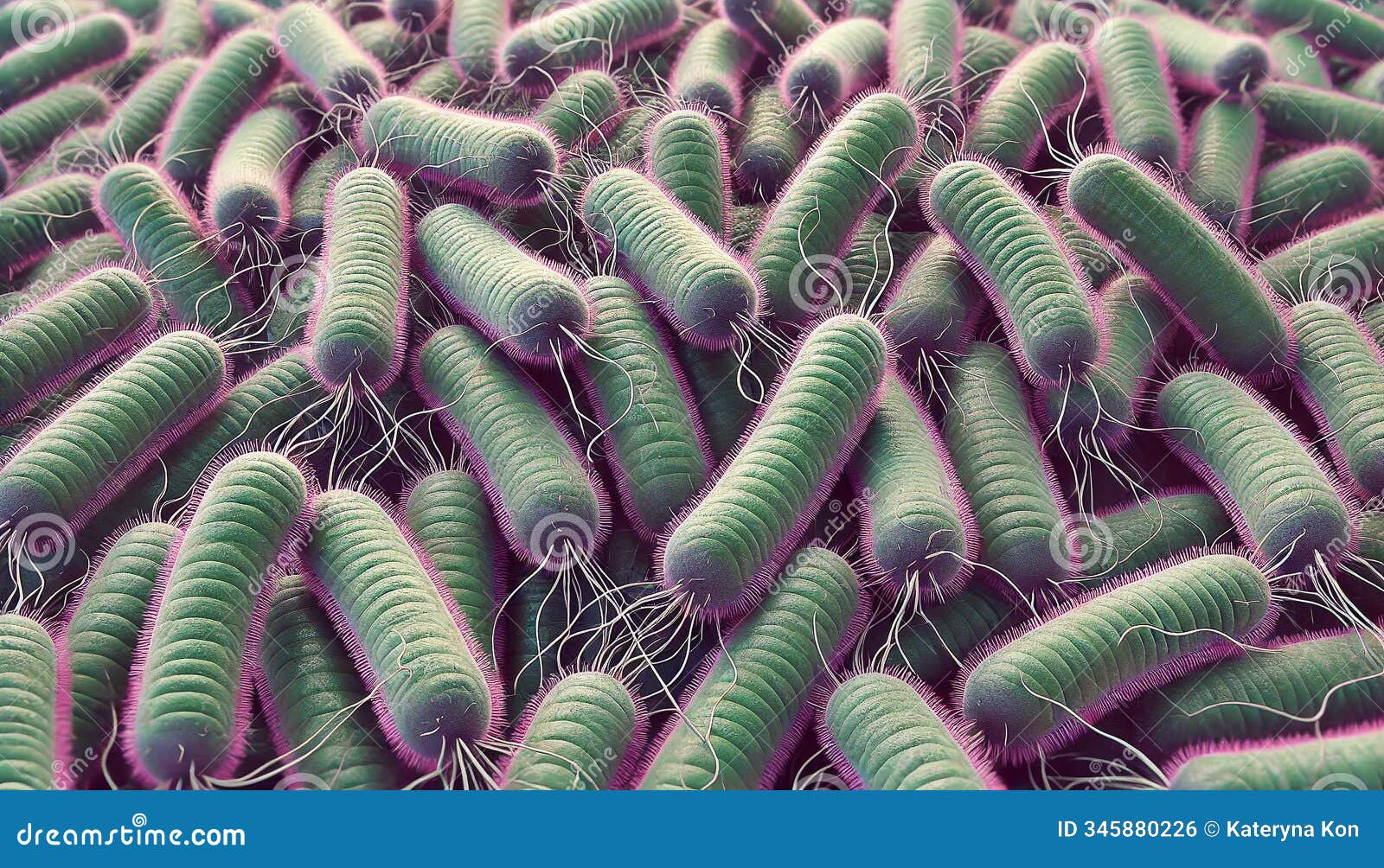 Bacteria with Flagella Under Microscope, Generative Ai Illustration ...