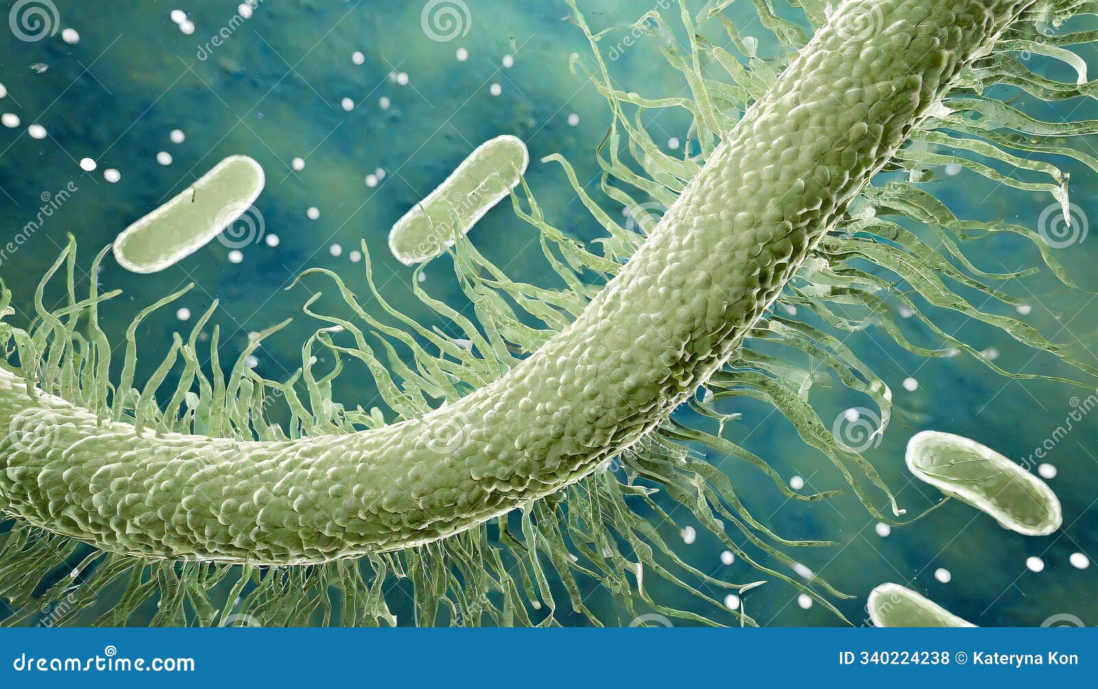 Bacteria with Flagella Under Microscope, Generative Ai Illustration ...