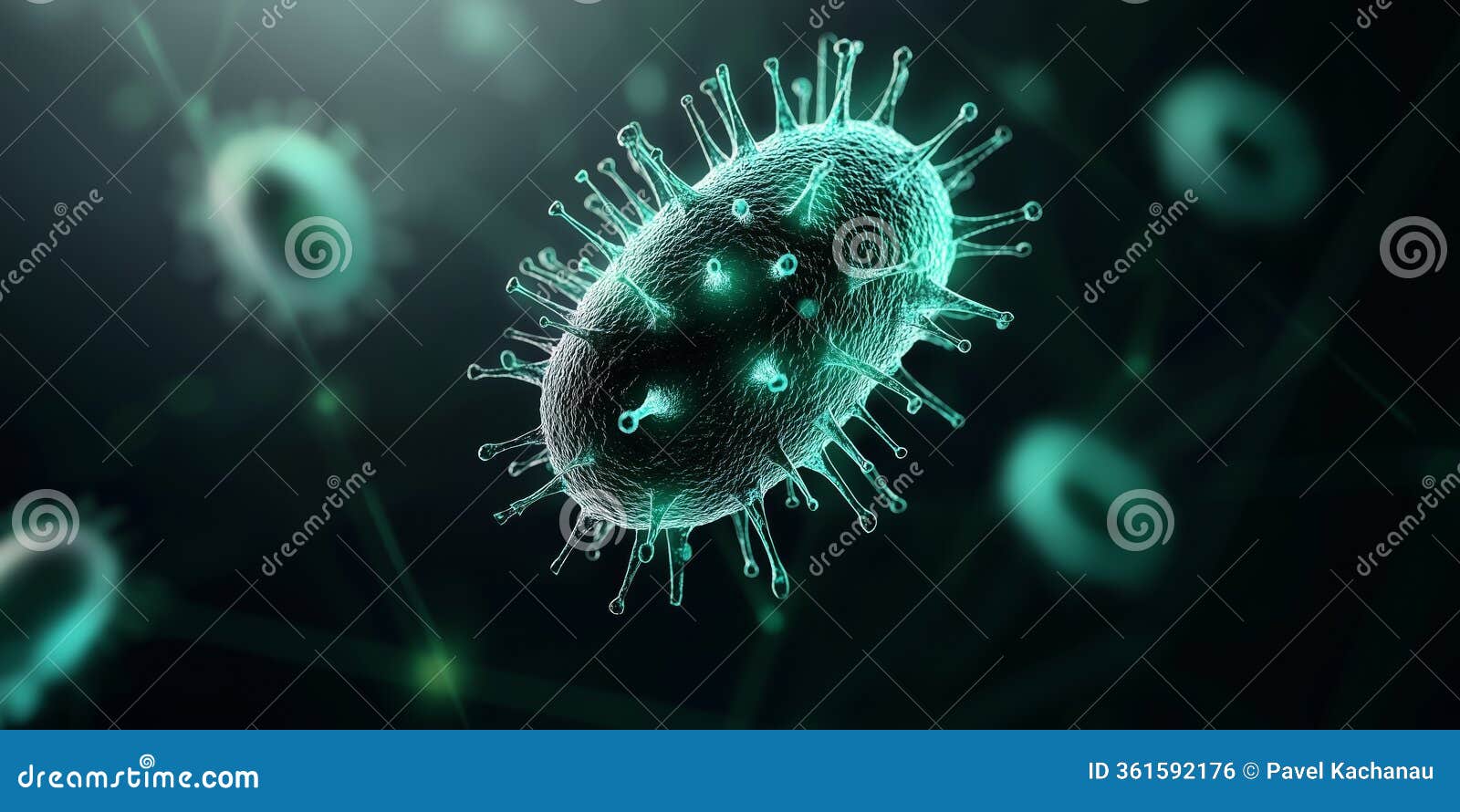 Bacteria Float in a Dark Digital Environment Showcasing Their Intricate Details and ...