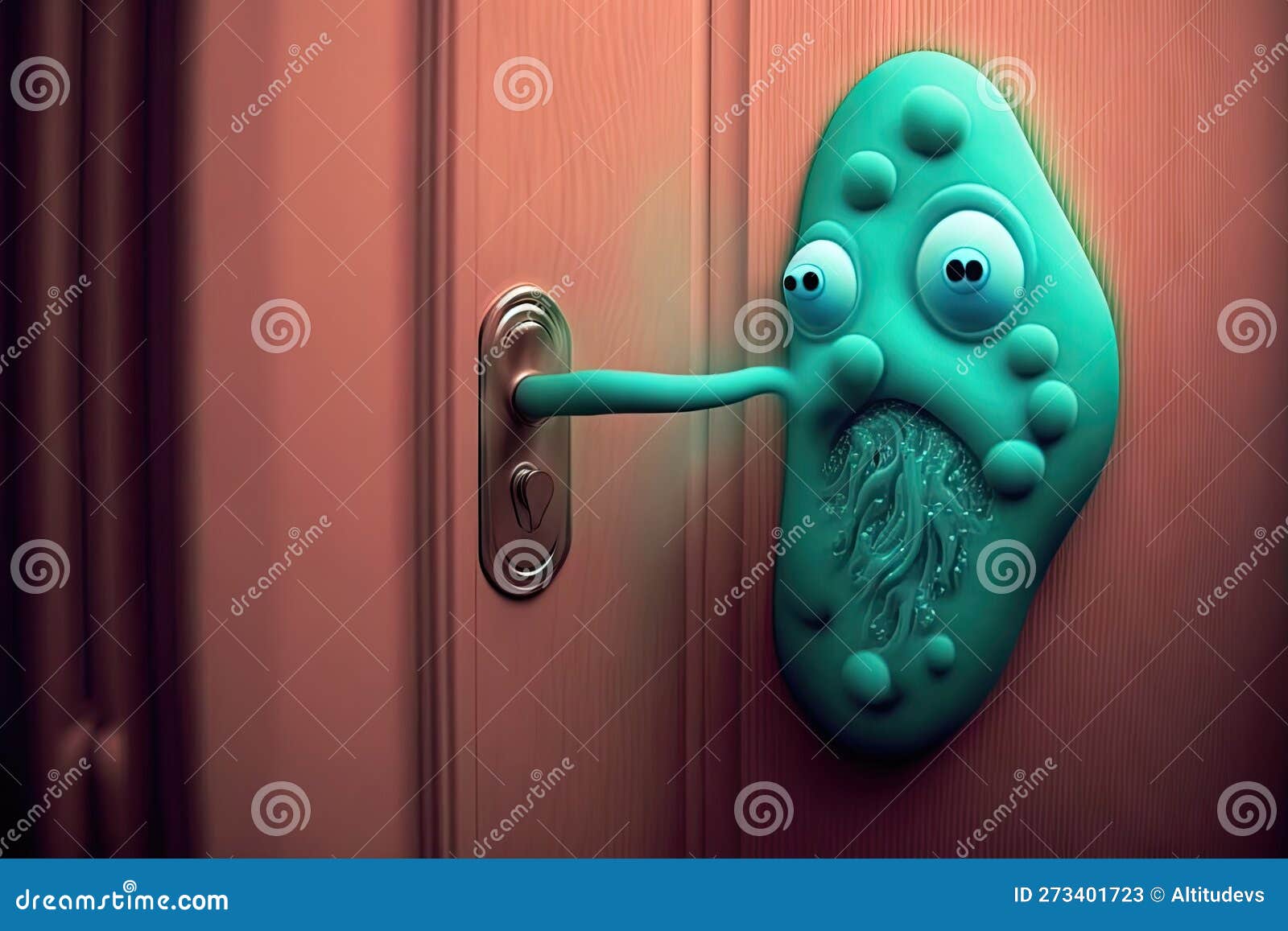 Bacteria in the Form of Slime on the Door Handle Stock Illustration ...