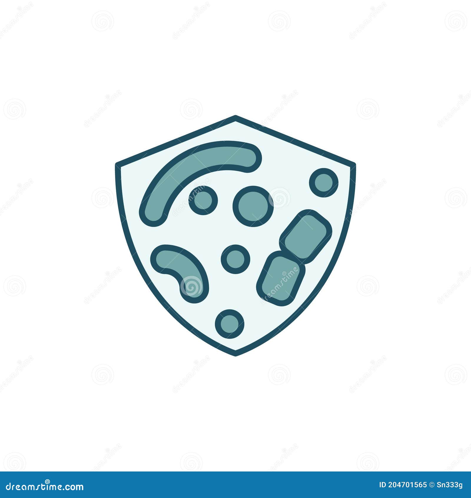 Bacteria and Germs Inside Shield Vector Colored Icon Stock Vector ...