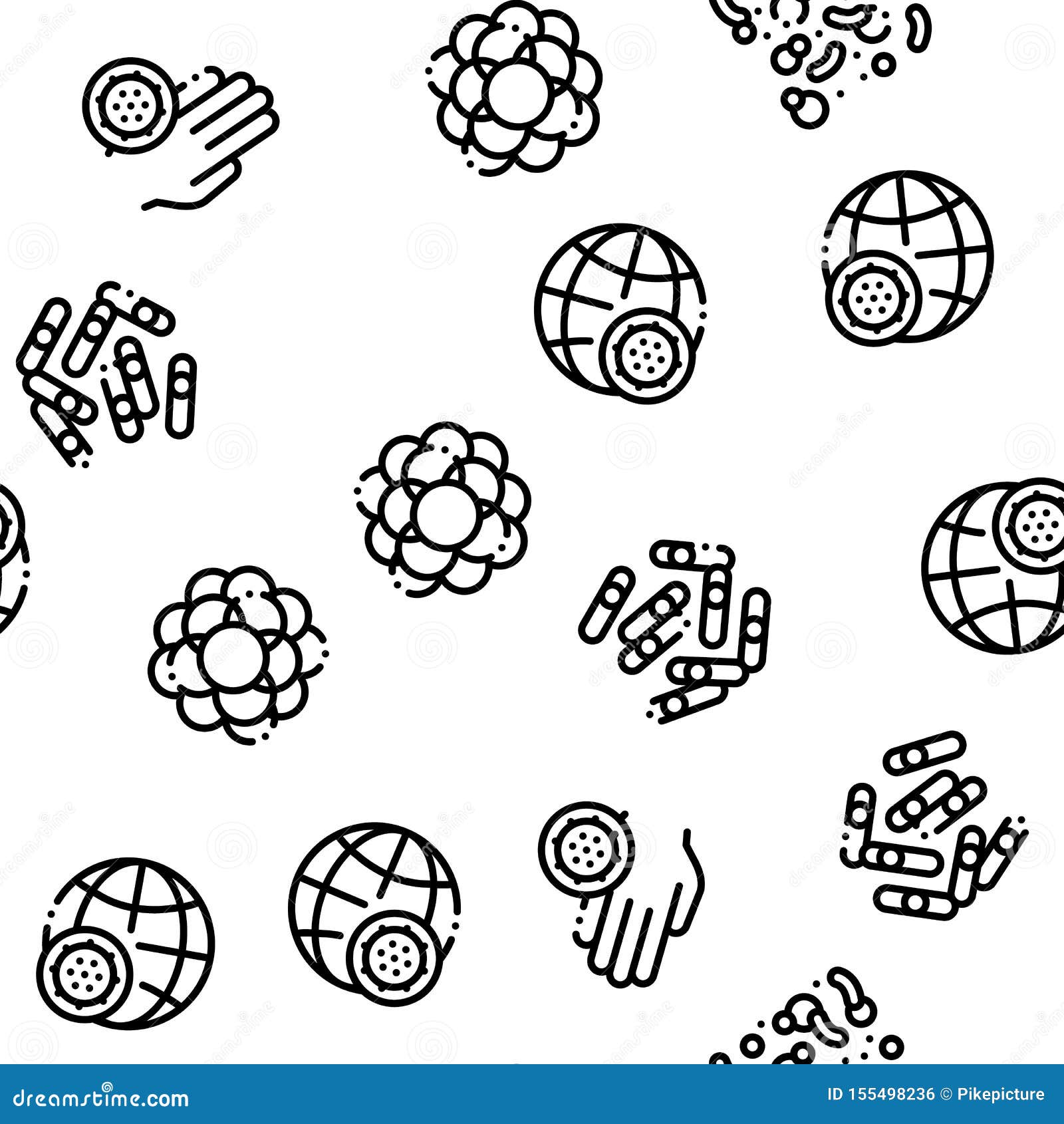 Bacteria Germs Seamless Pattern Vector Stock Vector - Illustration of ...