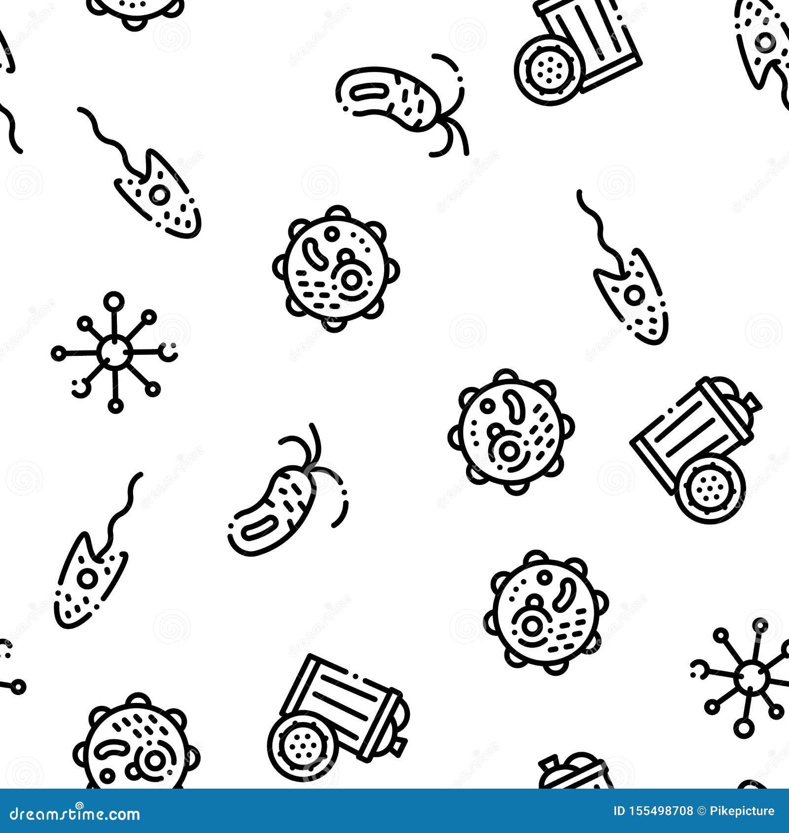Bacteria Germs Seamless Pattern Vector Stock Vector - Illustration of ...