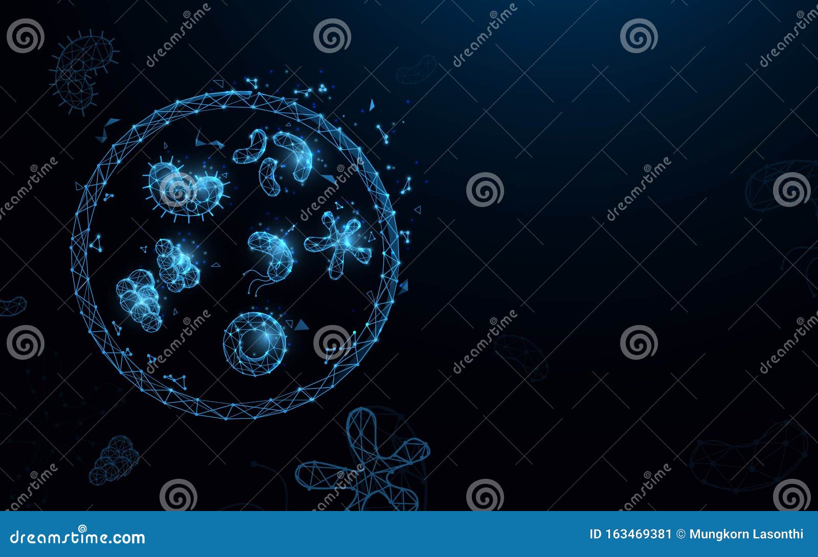 Bacteria and Germs Virus Form Lines, Triangles and Particle Style ...