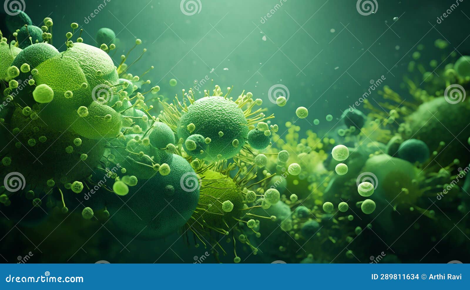 Bacteria in green colors stock illustration. Illustration of petal ...
