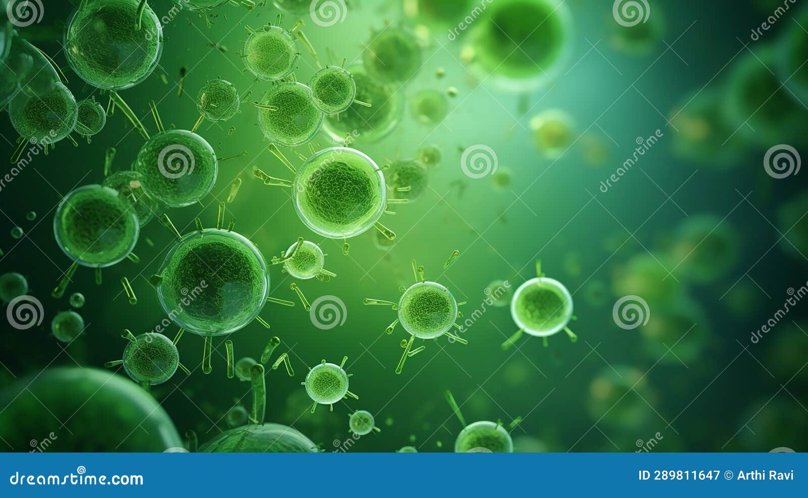Bacteria in green colors stock illustration. Illustration of ...