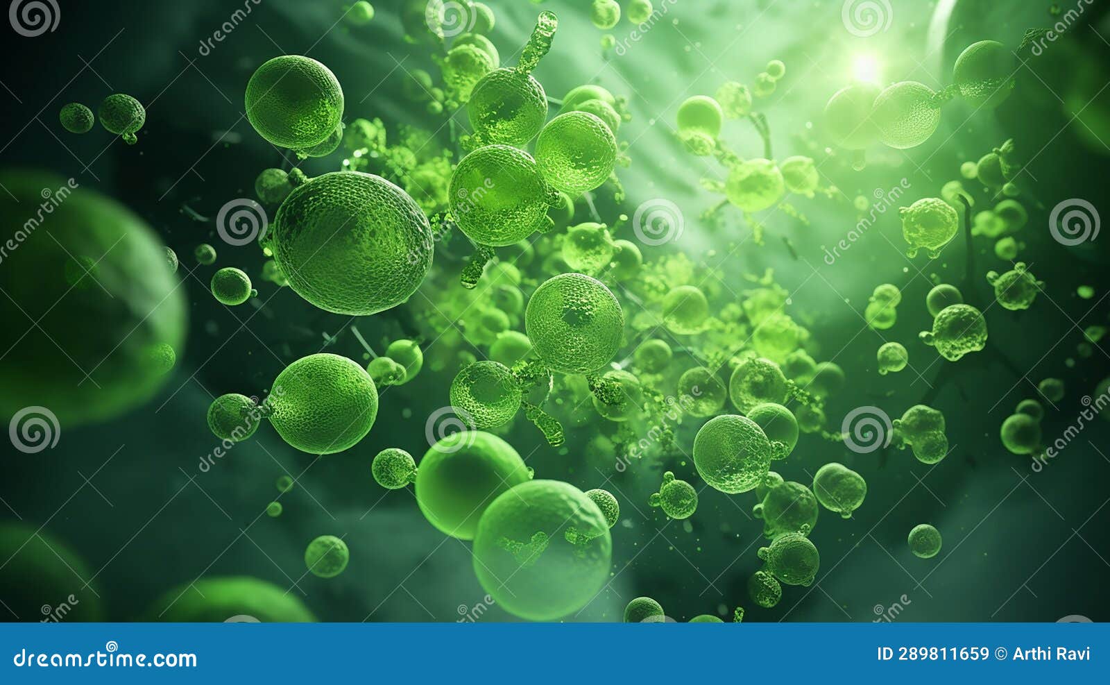 Bacteria in green colors stock illustration. Illustration of flower ...