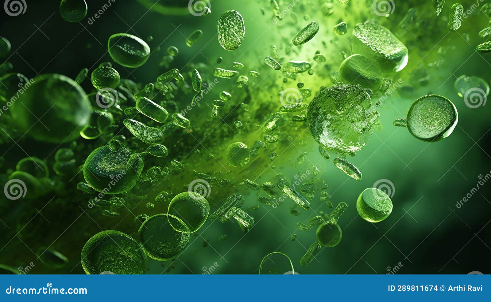 Bacteria in green colors stock illustration. Illustration of nature ...